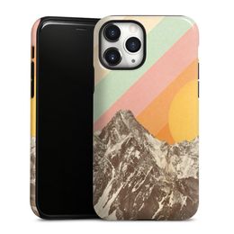 DeinDesign iPhone 11 Pro Handy Panzer Handyh&uuml;lle robuste Outdoor H&uuml;lle Schutzh&uuml;lle gl&auml;nzend Retro Mountain Sunshine Tough Case