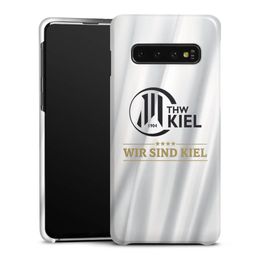 DeinDesign Galaxy S10 Handy Premium Case Smartphone Handyh&uuml;lle Schutzh&uuml;lle gl&auml;nzend Official Licensed Product Thw Kiel Handball Premium Case