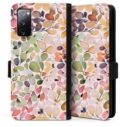 DeinDesign Galaxy S20 Handy Klapph&uuml;lle Handyh&uuml;lle aus Kunst Leder schwarz Flip Case Muster Eukalyptus Pattern Sideflip mit Lasche