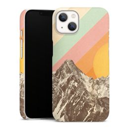 DeinDesign iPhone 13 Handy Premium Case Smartphone Handyh&uuml;lle Schutzh&uuml;lle matt Sunshine Mountain Retro Premium Case