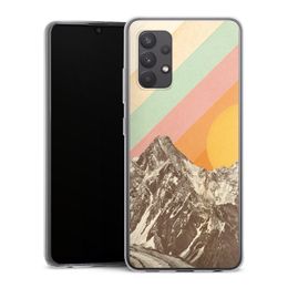 DeinDesign Galaxy A32 4G Handy Silikon H&uuml;lle Case transparent Handyh&uuml;lle Sunshine Mountain Retro Silikon Case