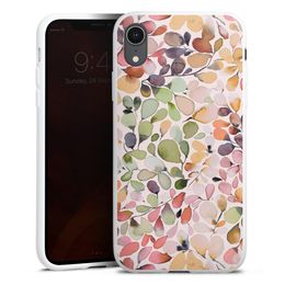 DeinDesign iPhone Xr Handy Silikon H&uuml;lle Case wei&szlig; Handyh&uuml;lle Eukalyptus Muster Pattern Silikon Case