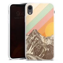 DeinDesign iPhone Xr Handy Silikon H&uuml;lle Case wei&szlig; Handyh&uuml;lle Sunshine Mountain Retro Silikon Case