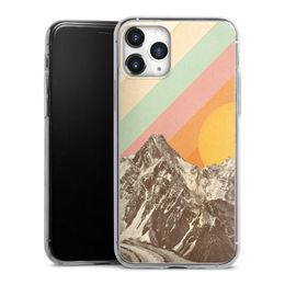 DeinDesign iPhone 11 Pro Handy Slim Case Silikon Handyh&uuml;lle transparent H&uuml;lle extra d&uuml;nn Sunshine Retro Mountain Silikon Slim Case