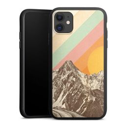 DeinDesign iPhone 11 Handy Premium Silikon H&uuml;lle Handyh&uuml;lle schwarz Case Sunshine Mountain Retro Silikon Premium Case