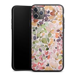 DeinDesign iPhone 11 Pro Max Handy Premium Silikon H&uuml;lle Handyh&uuml;lle schwarz Case Muster Eukalyptus Pattern Silikon Premium Case
