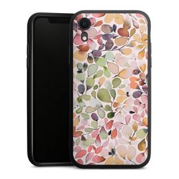 DeinDesign iPhone Xr Handy Premium Silikon H&uuml;lle Handyh&uuml;lle schwarz Case Eukalyptus Muster Pattern Silikon Premium Case