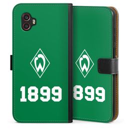 DeinDesign Galaxy XCover 6 Pro Handy Klapph&uuml;lle Handyh&uuml;lle aus Kunst Leder schwarz Flip Case Statement Official Licensed Product Sv Werder Bremen Sideflip mit 
