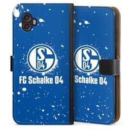 DeinDesign Galaxy XCover 6 Pro Handy Klapph&uuml;lle Handyh&uuml;lle aus Kunst Leder schwarz Flip Case Logo Fc Schalke 04 S04 Sideflip mit langer Lasche