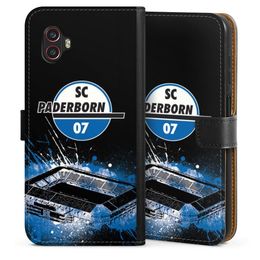 DeinDesign Galaxy XCover 6 Pro Handy Klapph&uuml;lle Handyh&uuml;lle aus Kunst Leder schwarz Flip Case Stadium Sc Paderborn 07 Official Licensed Product Sideflip mit 