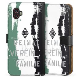 DeinDesign Galaxy XCover 6 Pro Handy Klapph&uuml;lle Handyh&uuml;lle aus Kunst Leder schwarz Flip Case Official Licensed Product Borussia M&ouml;nchengladbach Statement 
