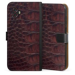DeinDesign Galaxy XCover 6 Pro Handy Klapph&uuml;lle Handyh&uuml;lle aus Kunst Leder schwarz Flip Case Leather Crocodile Animal Print Sideflip mit langer Lasche