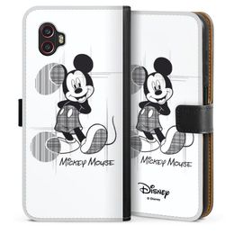 DeinDesign Galaxy XCover 6 Pro Handy Klapph&uuml;lle Handyh&uuml;lle aus Kunst Leder schwarz Flip Case Official Licensed Product Mickey Mouse Disney Sideflip mit langer 