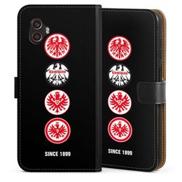 DeinDesign Galaxy XCover 6 Pro Handy Klapph&uuml;lle Handyh&uuml;lle aus Kunst Leder schwarz Flip Case Sge Eintracht Frankfurt Soccer Sideflip mit langer Lasche