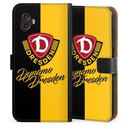 DeinDesign Galaxy XCover 6 Pro Handy Klapph&uuml;lle Handyh&uuml;lle aus Kunst Leder schwarz Flip Case Sgd Official Licensed Product Sg Dynamo Dresden Sideflip mit langer 