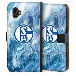 DeinDesign Galaxy XCover 6 Pro Handy Klapph&uuml;lle Handyh&uuml;lle aus Kunst Leder schwarz Flip Case Merchandise Fc Schalke 04 Logo Sideflip mit langer Lasche