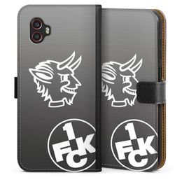 DeinDesign Galaxy XCover 6 Pro Handy Klapph&uuml;lle Handyh&uuml;lle aus Kunst Leder schwarz Flip Case 1. Fc Kaiserslautern 1. Fck Logo Sideflip mit langer Lasche