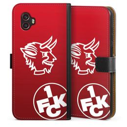 DeinDesign Galaxy XCover 6 Pro Handy Klapph&uuml;lle Handyh&uuml;lle aus Kunst Leder schwarz Flip Case 1. Fc Kaiserslautern Devil Official Licensed Product Sideflip mit 