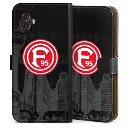 DeinDesign Galaxy XCover 6 Pro Handy Klapph&uuml;lle Handyh&uuml;lle aus Kunst Leder schwarz Flip Case Logo Official Licensed Product Fortuna D&uuml;sseldorf Sideflip mit 