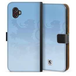 DeinDesign Galaxy XCover 6 Pro Handy Klapph&uuml;lle Handyh&uuml;lle aus Kunst Leder schwarz Flip Case Tsv 1860 M&uuml;nchen Official Licensed Product Logo Sideflip mit langer 