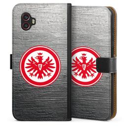 DeinDesign Galaxy XCover 6 Pro Handy Klapph&uuml;lle Handyh&uuml;lle aus Kunst Leder schwarz Flip Case Eintracht Frankfurt Sge Logo Sideflip mit langer Lasche