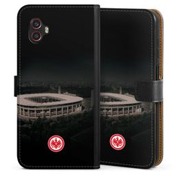 DeinDesign Galaxy XCover 6 Pro Handy Klapph&uuml;lle Handyh&uuml;lle aus Kunst Leder schwarz Flip Case Official Licensed Product Stadium Eintracht Frankfurt Sideflip mit 