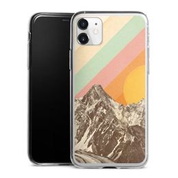 DeinDesign iPhone 11 Handy Slim Case Silikon Handyh&uuml;lle transparent H&uuml;lle extra d&uuml;nn Sunshine Retro Mountain Silikon Slim Case