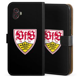 DeinDesign Galaxy XCover 6 Pro Handy Klapph&uuml;lle Handyh&uuml;lle aus Kunst Leder schwarz Flip Case Coat Of Arms Vfb Stuttgart Official Licensed Product Sideflip mit 