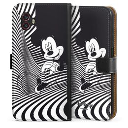 DeinDesign Galaxy XCover 6 Pro Handy Klapph&uuml;lle Handyh&uuml;lle aus Kunst Leder schwarz Flip Case Official Licensed Product Disney Mickey Mouse Sideflip mit langer 