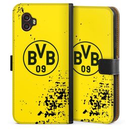 DeinDesign Galaxy XCover 6 Pro Handy Klapph&uuml;lle Handyh&uuml;lle aus Kunst Leder schwarz Flip Case Borusse Borussia Dortmund Official Licensed Product Sideflip mit 