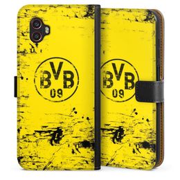 DeinDesign Galaxy XCover 6 Pro Handy Klapph&uuml;lle Handyh&uuml;lle aus Kunst Leder schwarz Flip Case Borussia Dortmund Bvb Official Licensed Product Sideflip mit langer 