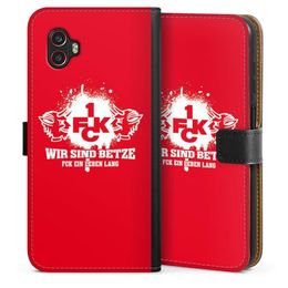 DeinDesign Galaxy XCover 6 Pro Handy Klapph&uuml;lle Handyh&uuml;lle aus Kunst Leder schwarz Flip Case Spruch 1. Fc Kaiserslautern Official Licensed Product Sideflip mit 