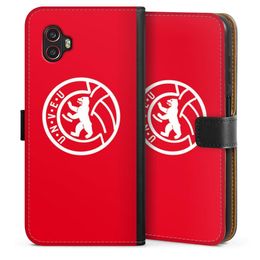 DeinDesign Galaxy XCover 6 Pro Handy Klapph&uuml;lle Handyh&uuml;lle aus Kunst Leder schwarz Flip Case Official Licensed Product 1. Fc Union Berlin Bear Sideflip mit 