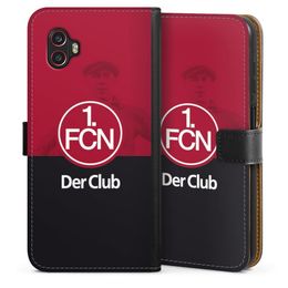 DeinDesign Galaxy XCover 6 Pro Handy Klapph&uuml;lle Handyh&uuml;lle aus Kunst Leder schwarz Flip Case Official Licensed Product Der Club 1. Fc N&uuml;rnberg Sideflip mit 