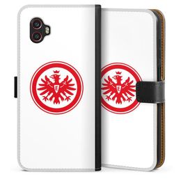DeinDesign Galaxy XCover 6 Pro Handy Klapph&uuml;lle Handyh&uuml;lle aus Kunst Leder schwarz Flip Case Eintracht Frankfurt Sge Official Licensed Product Sideflip mit 