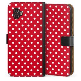DeinDesign Galaxy XCover 6 Pro Handy Klapph&uuml;lle Handyh&uuml;lle aus Kunst Leder schwarz Flip Case Points Polka Dots Retro Sideflip mit langer Lasche