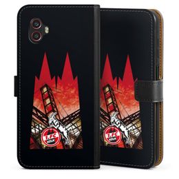 DeinDesign Galaxy XCover 6 Pro Handy Klapph&uuml;lle Handyh&uuml;lle aus Kunst Leder schwarz Flip Case Official Licensed Product 1. Fc K&ouml;ln Cologne Cathedral Sideflip mit 