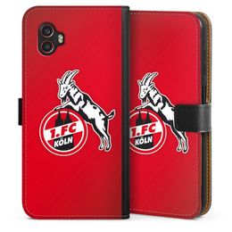 DeinDesign Galaxy XCover 6 Pro Handy Klapph&uuml;lle Handyh&uuml;lle aus Kunst Leder schwarz Flip Case Effzeh Official Licensed Product 1. Fc K&ouml;ln Sideflip mit langer 