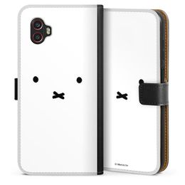 DeinDesign Galaxy XCover 6 Pro Handy Klapph&uuml;lle Handyh&uuml;lle aus Kunst Leder schwarz Flip Case Miffy Rabbit Dick Bruna Sideflip mit langer Lasche