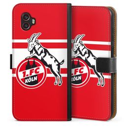 DeinDesign Galaxy XCover 6 Pro Handy Klapph&uuml;lle Handyh&uuml;lle aus Kunst Leder schwarz Flip Case 1. Fc K&ouml;ln Official Licensed Product Coat Of Arms Sideflip mit 