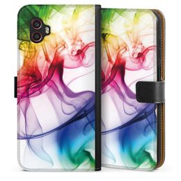 DeinDesign Galaxy XCover 6 Pro Handy Klapph&uuml;lle Handyh&uuml;lle aus Kunst Leder schwarz Flip Case Colour Water Rainbow Sideflip mit langer Lasche