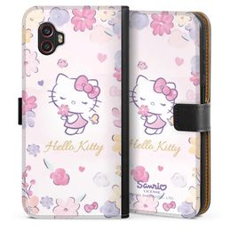 DeinDesign Galaxy XCover 6 Pro Handy Klapph&uuml;lle Handyh&uuml;lle aus Kunst Leder schwarz Flip Case Hello Kitty Merchandise Water Colour Sideflip mit langer Lasche