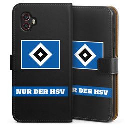 DeinDesign Galaxy XCover 6 Pro Handy Klapph&uuml;lle Handyh&uuml;lle aus Kunst Leder schwarz Flip Case Hsv Statement Hamburger Sv Sideflip mit langer Lasche