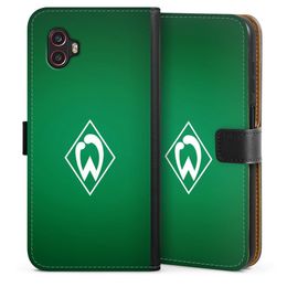 DeinDesign Galaxy XCover 6 Pro Handy Klapph&uuml;lle Handyh&uuml;lle aus Kunst Leder schwarz Flip Case Logo Sv Werder Bremen Merchandise Sideflip mit langer Lasche