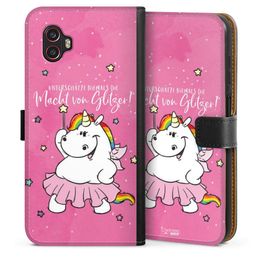 DeinDesign Galaxy XCover 6 Pro Handy Klapph&uuml;lle Handyh&uuml;lle aus Kunst Leder schwarz Flip Case Pummeleinhorn Official Licensed Product Pummel & Friends Sideflip 