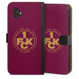 DeinDesign Galaxy XCover 6 Pro Handy Klapph&uuml;lle Handyh&uuml;lle aus Kunst Leder schwarz Flip Case 125 Jahre 1. Fc Kaiserslautern 1. Fck Sideflip mit langer Lasche