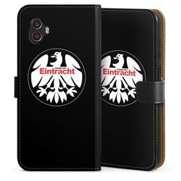 DeinDesign Galaxy XCover 6 Pro Handy Klapph&uuml;lle Handyh&uuml;lle aus Kunst Leder schwarz Flip Case Sge Official Licensed Product Eintracht Frankfurt Sideflip mit 
