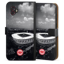 DeinDesign Galaxy XCover 6 Pro Handy Klapph&uuml;lle Handyh&uuml;lle aus Kunst Leder schwarz Flip Case Stadium Sge Eintracht Frankfurt Sideflip mit langer Lasche