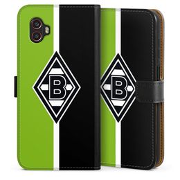 DeinDesign Galaxy XCover 6 Pro Handy Klapph&uuml;lle Handyh&uuml;lle aus Kunst Leder schwarz Flip Case Bundesliga Borussia M&ouml;nchengladbach Gladbach Sideflip mit langer 