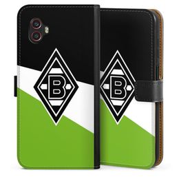 DeinDesign Galaxy XCover 6 Pro Handy Klapph&uuml;lle Handyh&uuml;lle aus Kunst Leder schwarz Flip Case Gladbach Official Licensed Product Borussia M&ouml;nchengladbach Sideflip